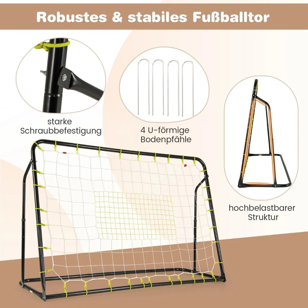 Costway 2 v 1 Fotbalová branka a odrazka Fotbalové branky 187 × 60 × – černý