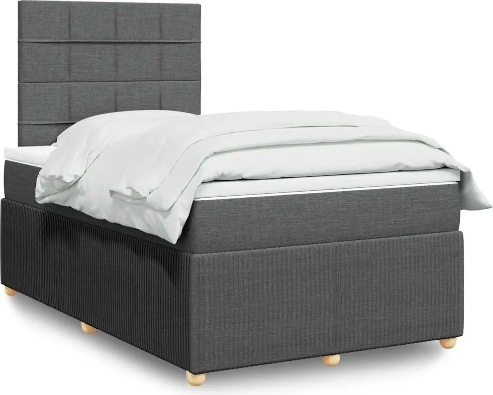 Box spring postel s matrací tmavě šedá 120x200 cm textil 3292024