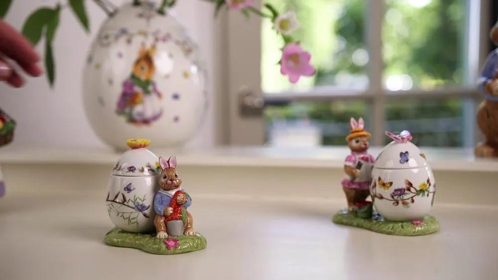 Bunny Tales velikonoční porcelánová dóza ve tvaru kraslice se zaječicí Annou, Villeroy & Boch