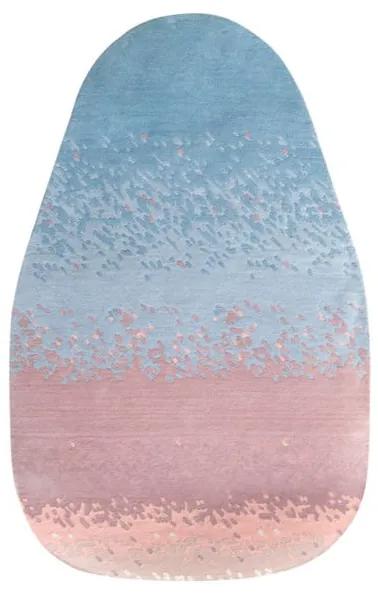 Růžovo-modrý koberec z čisté vlny HARTÔ Aube, 150 x 229 cm