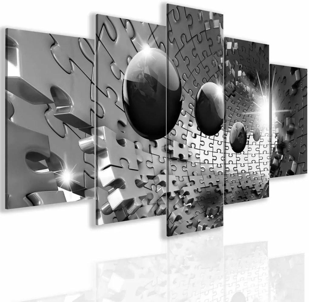 Malvis Malvis Obraz trojrozměrné šedé puzzle  100x50 cm