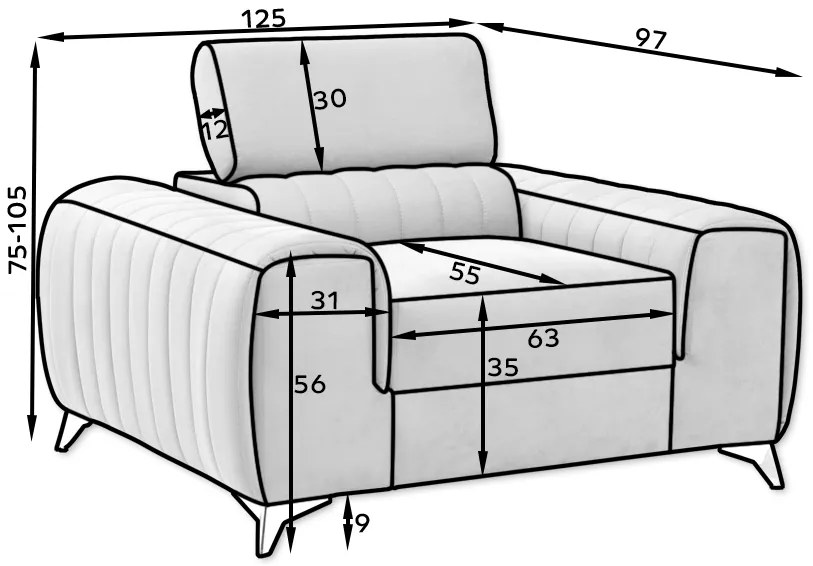 Eltap Křeslo Laurence Materiál a barva potahu: Nube 24 - růžová