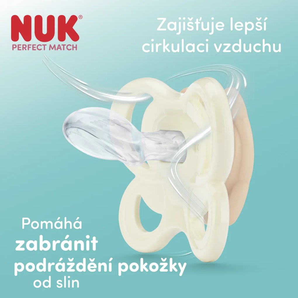NUK Dudlík Perfect Match Air 0-6 m 1 ks box Fox