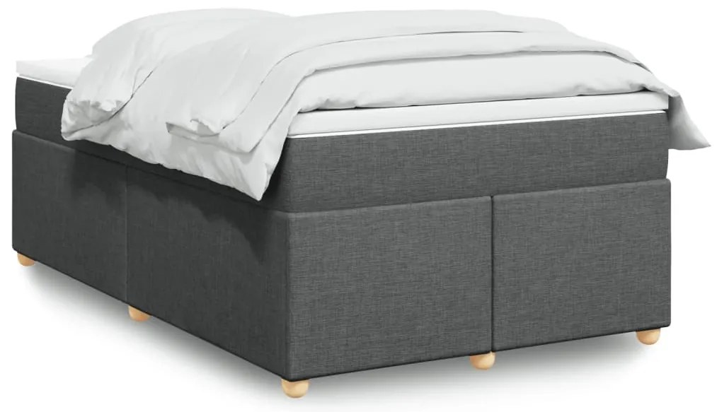 Box spring postel s matrací tmavě šedá 120x190 cm textil