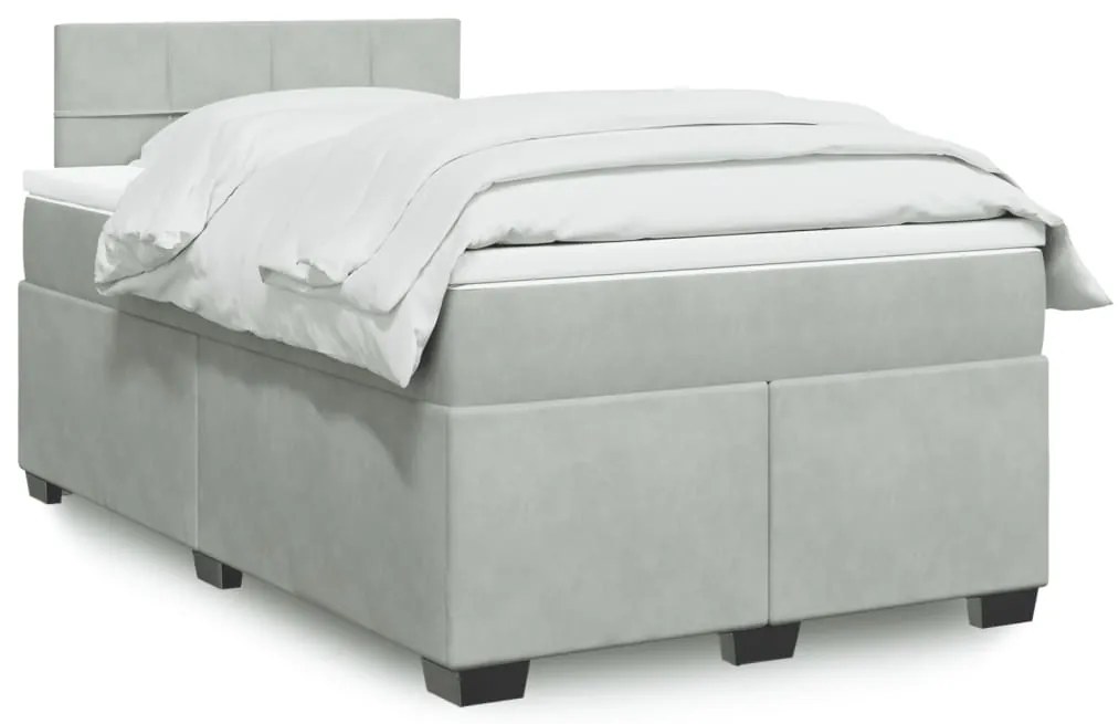 Box spring postel s matrací světle šedá 120 x 200 cm samet 3286282