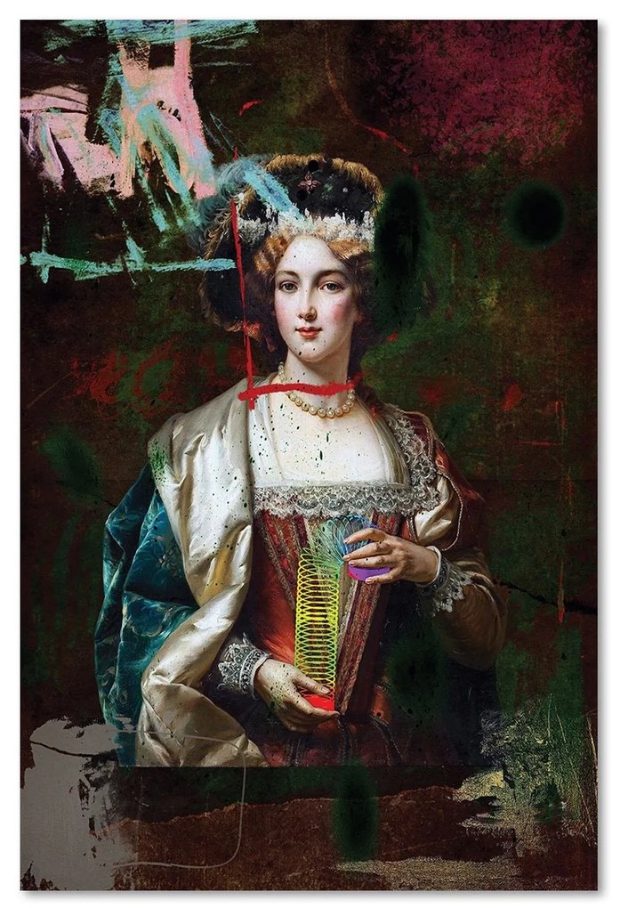 Gario Obraz na plátně Dáma s pramenem v rukou - Jose Luis Guerrero Rozměry: 40 x 60 cm