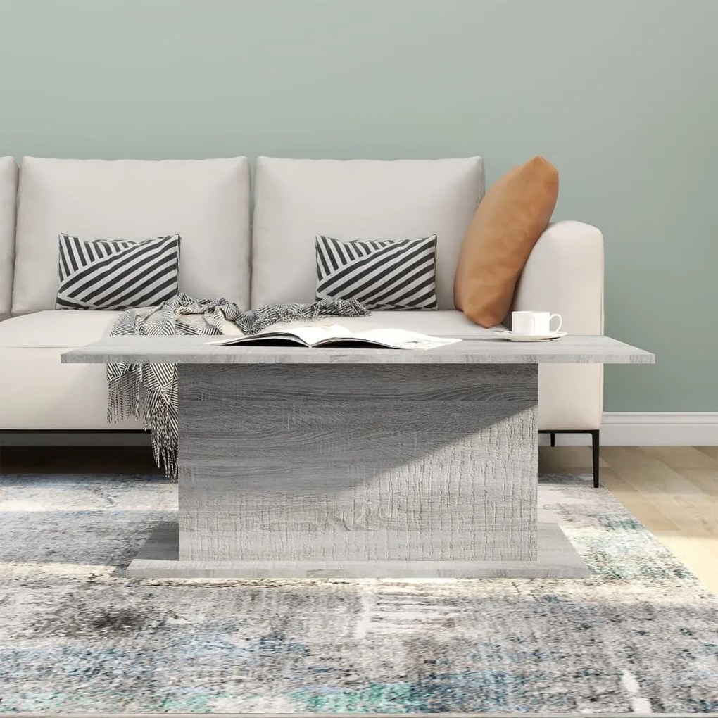 Konferenční stolek šedý sonoma 102 x 55,5 x 40 cm dřevotříska - Default Title