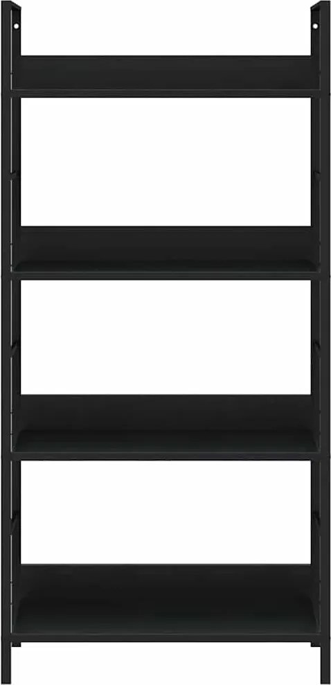 Knihovna se 4 policemi černá 60x27,6x124,5 cm kompozitní dřevo 288222