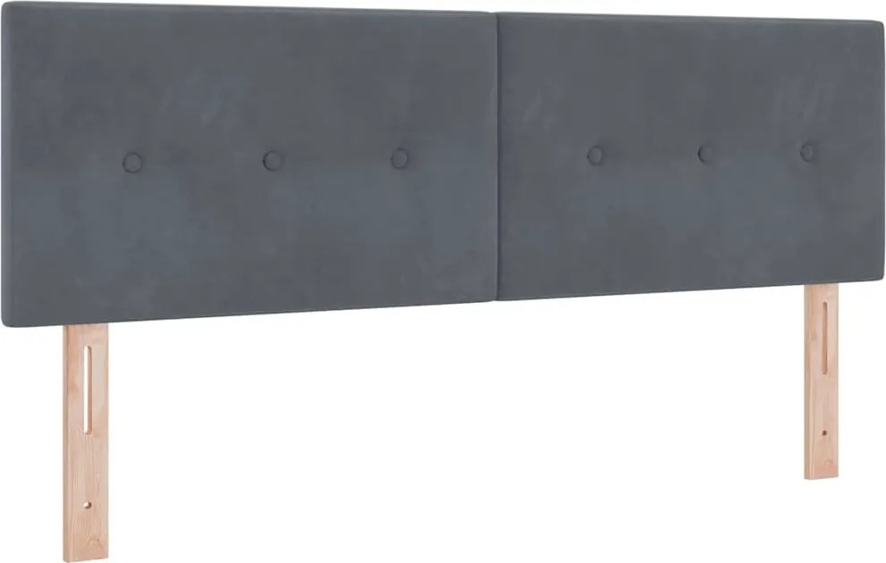 Postel s boxspringem s čelo Tmavě šedá 140 x 190 cm samet 3340383