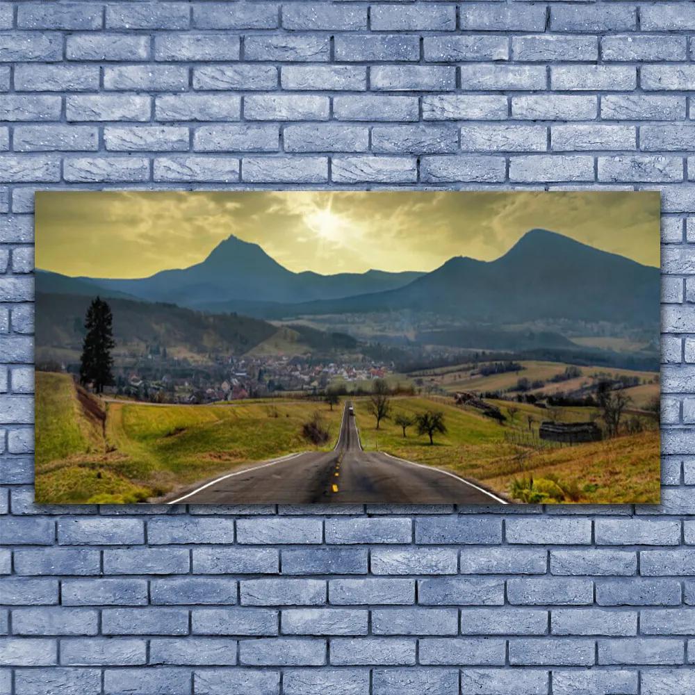 akrylový obraz Cesta Hora Krajina 120x60 cm