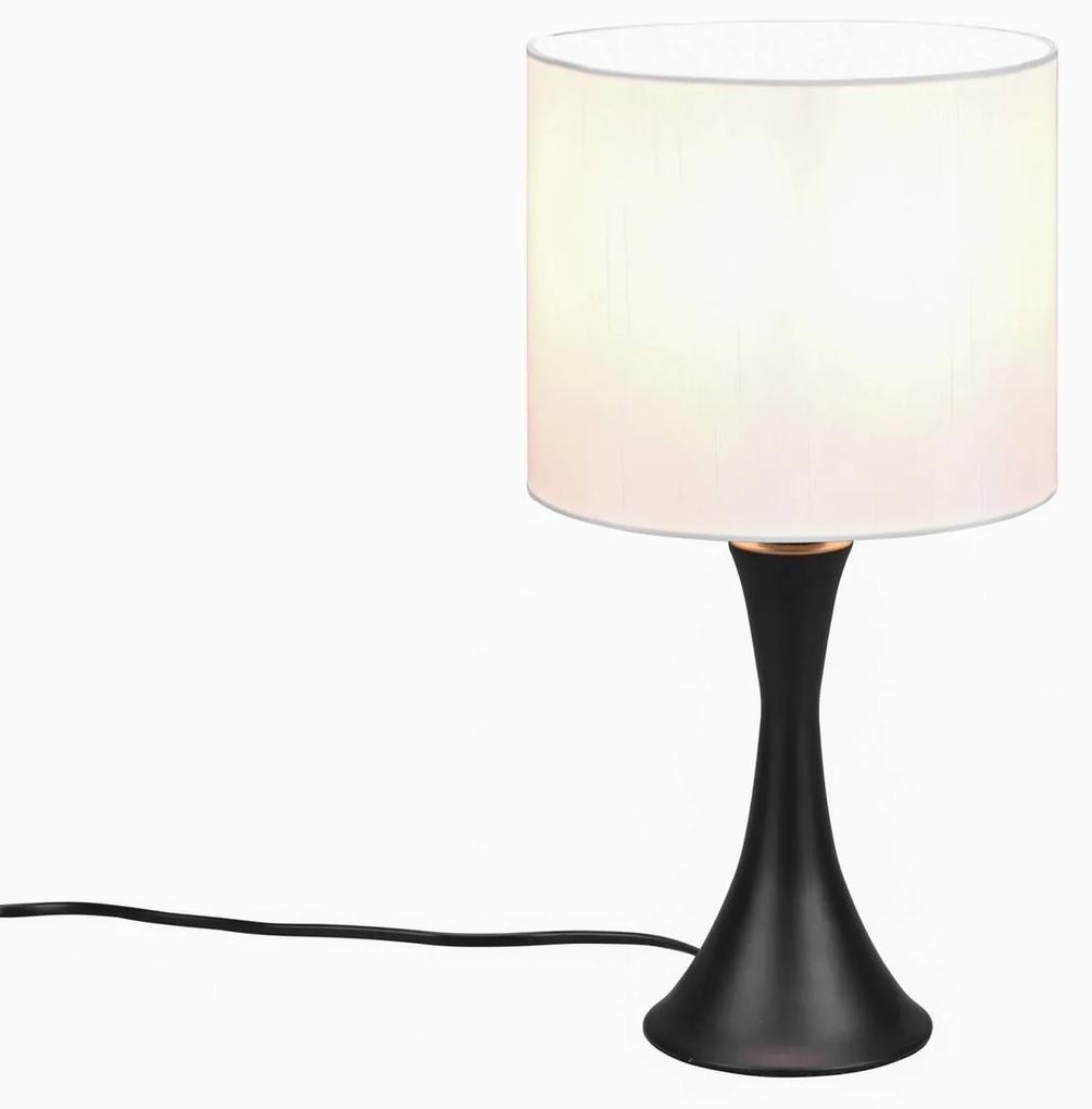 Stolní lampa Sabia, Ø 20 cm, bílá/černá