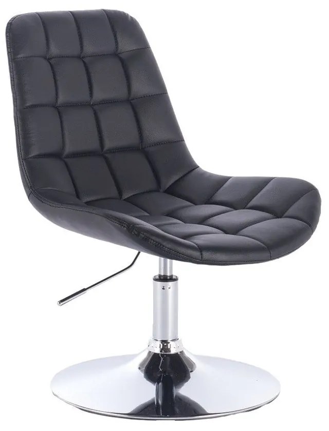 LuxuryForm DESIGN Otočná židle PARIS na stříbrném talíři - černá