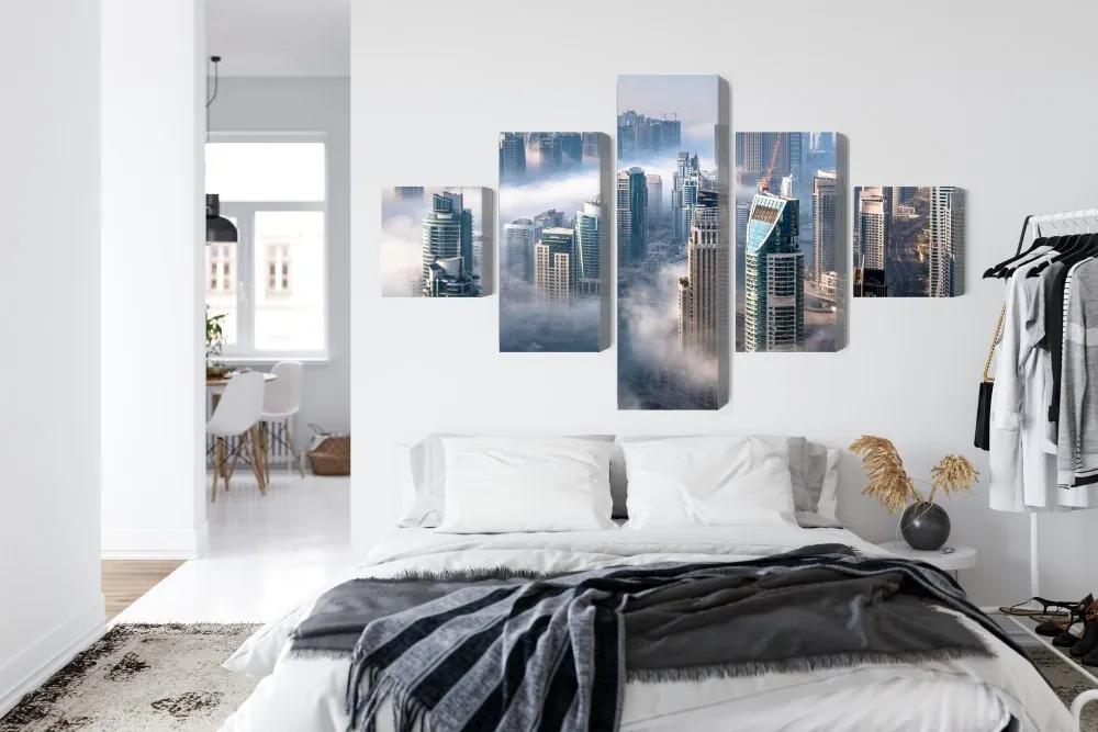 Vícedílný obraz Panorama Města Dubaj V Mlze Nedostatek Nedostatek Přírodní plátno 150x90