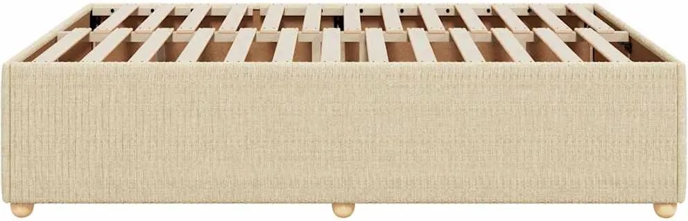 Rám postele bez matrace krémový 140 x 190 cm textil 3284940