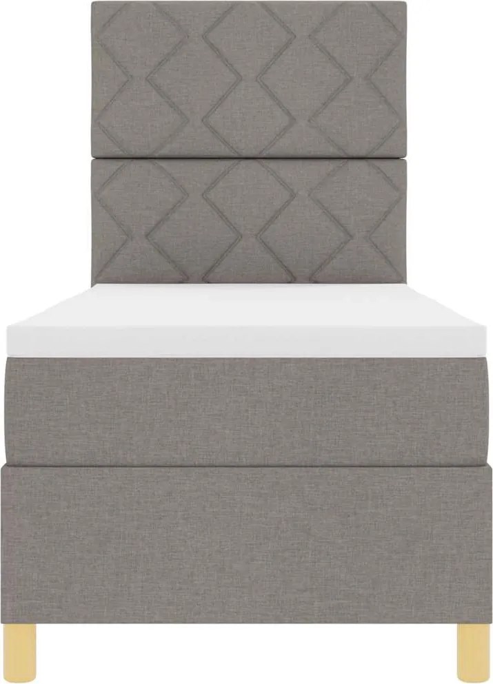 Postel s boxspringem s čelo Taupe 80 x 200 cm textil 3339655