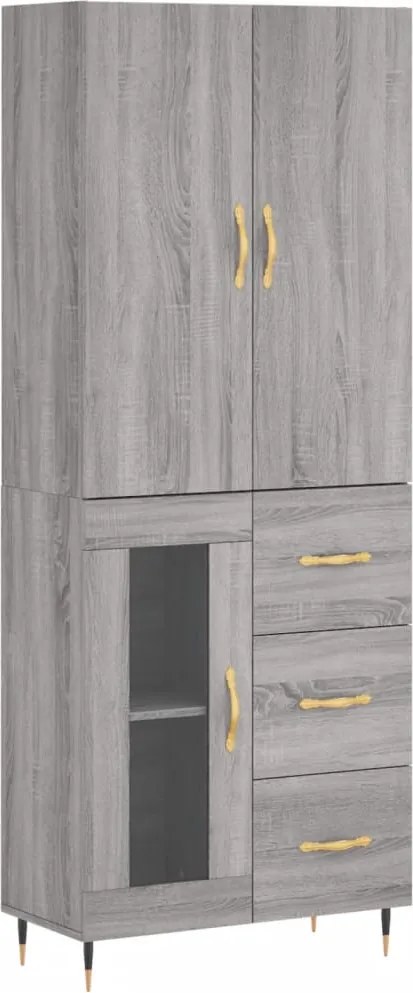 Skříň highboard šedá sonoma 69,5 x 34 x 180 cm kompozitní dřevo 3195945