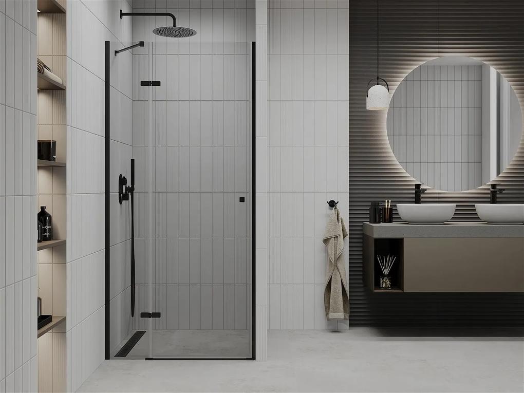 Mexen ROMA sprchové otevírací dveře ke sprchovému koutu 70 cm, černá-transparetní, 854-070-000-70-00