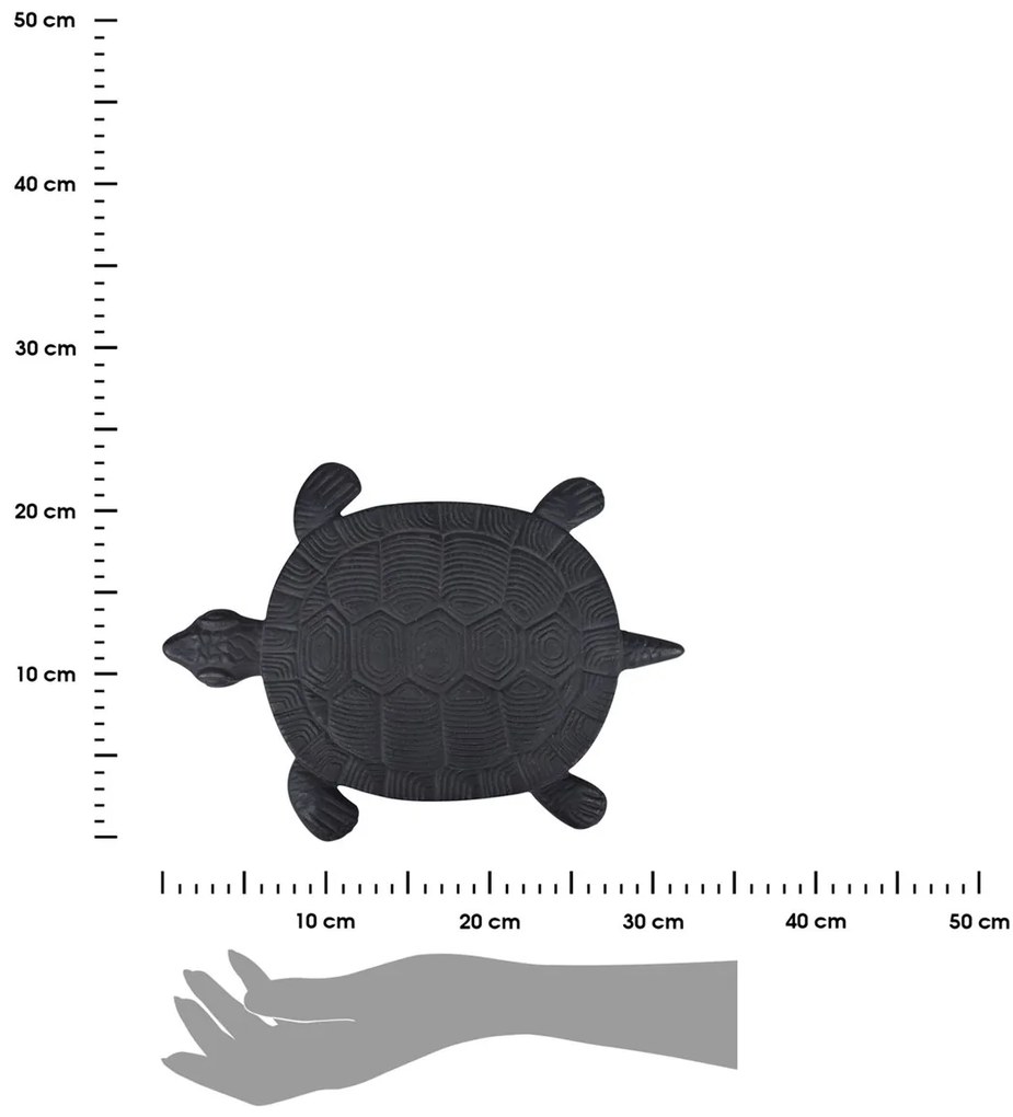 Zahradní nášlapný kámen Turtle, 23x32 cm, litina, hnědá