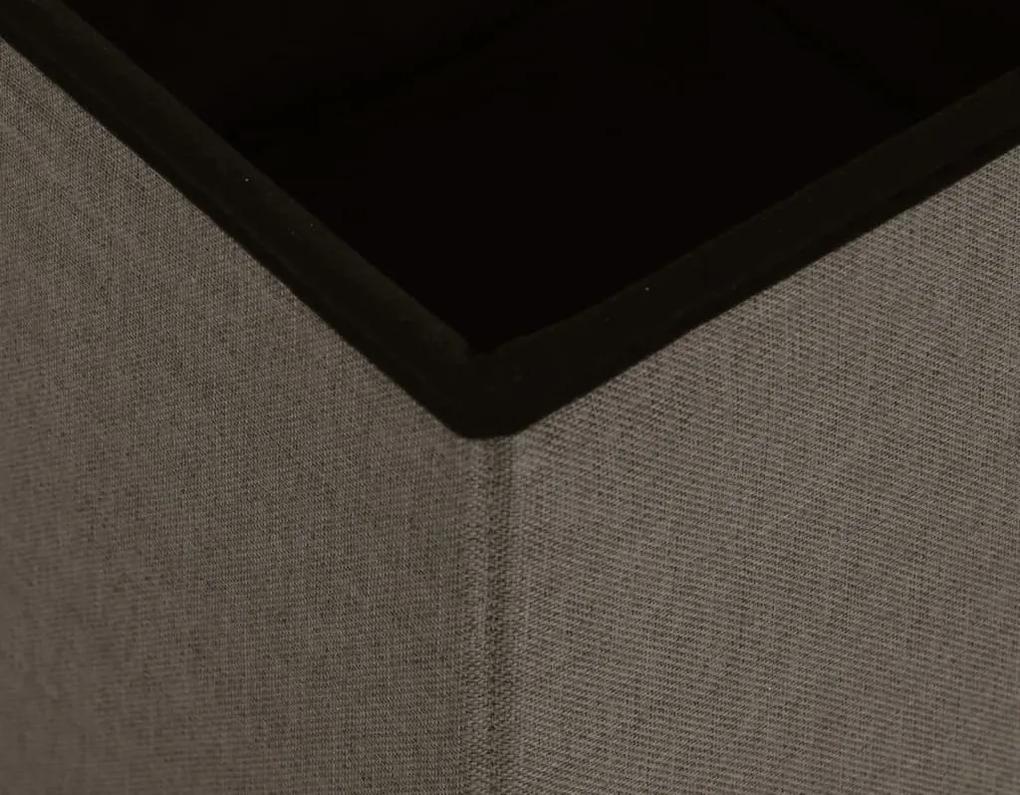 vidaXL Skládací úložná stolička umělý len [338765] Barva: Krémová bílá