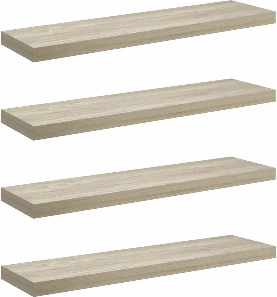 Plovoucí nástěnné police 4 ks dub 90 x 23,5 x 3,8 cm MDF 323882