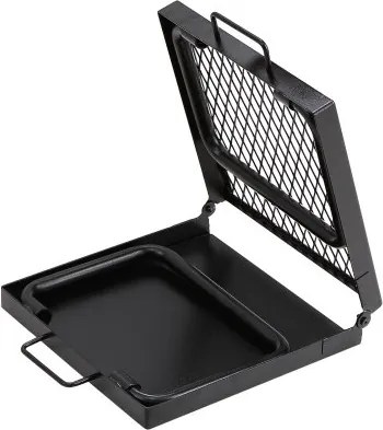 skládací gril na táborák, ocelový mřížkový rošt pro těžký provoz, 57 cm