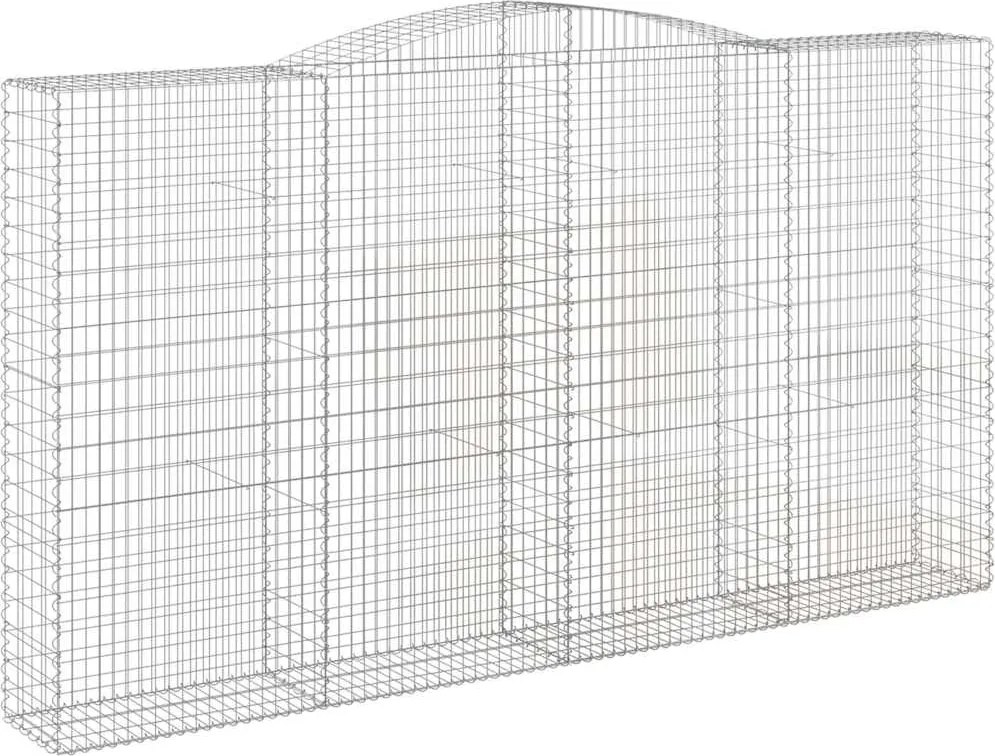 Klenuté gabionové koše 5 ks 400x50x220/240cm pozinkované železo 3147077