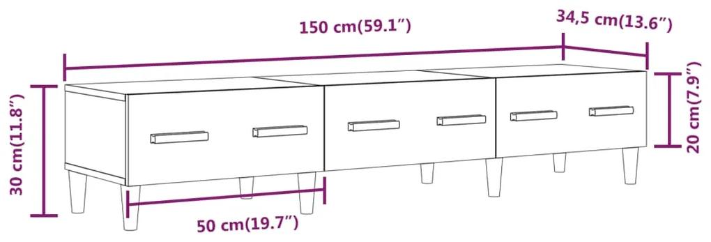 TV skříňka bílá vysoký lesk 150 x 34,5 x 30 cm kompozitní dřevo - Default Title