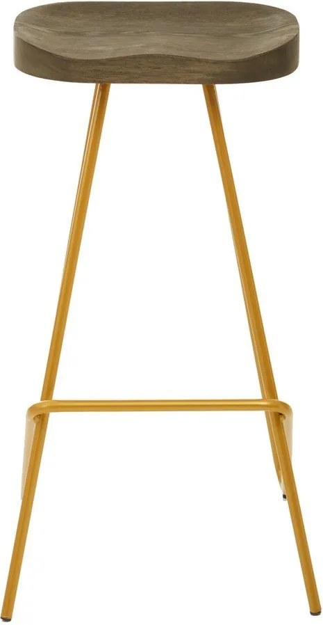 Barová stolička z jilmového dřeva ve zlaté barvě/v přírodní barvě (výška sedáku 78 cm) District – Premier Housewares