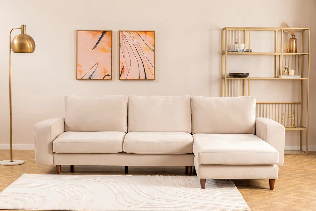 Hanah Home Rohová pohovka BERLIN pravá krémová