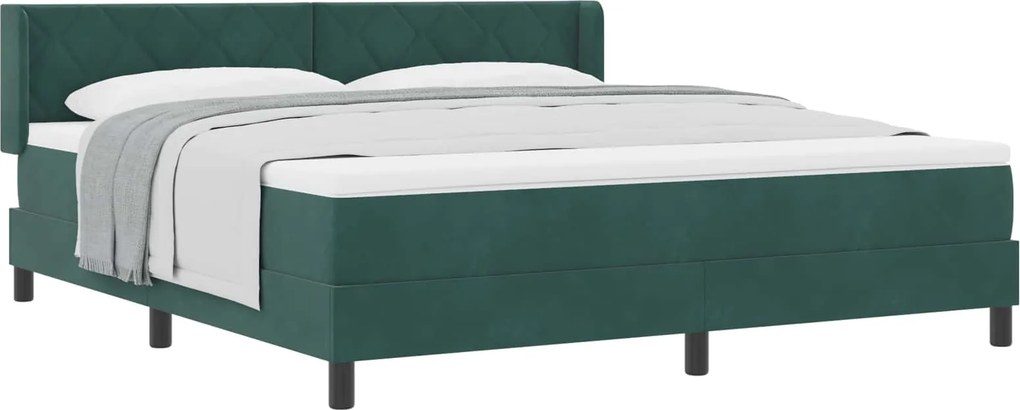 Postel s boxspringem s čelo Tmavě zelená 200 x 180 cm samet 3341537