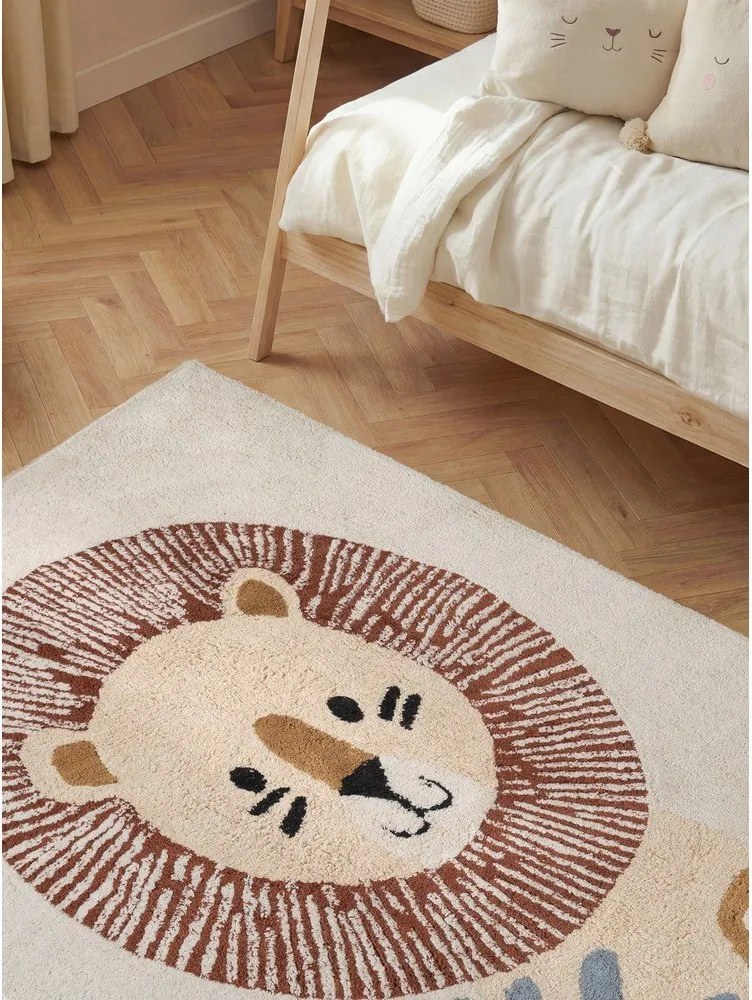 Krémový pratelný/ručně tkaný bavlněný dětský koberec 140x200 cm Snuggle Leander – Hanse Home
