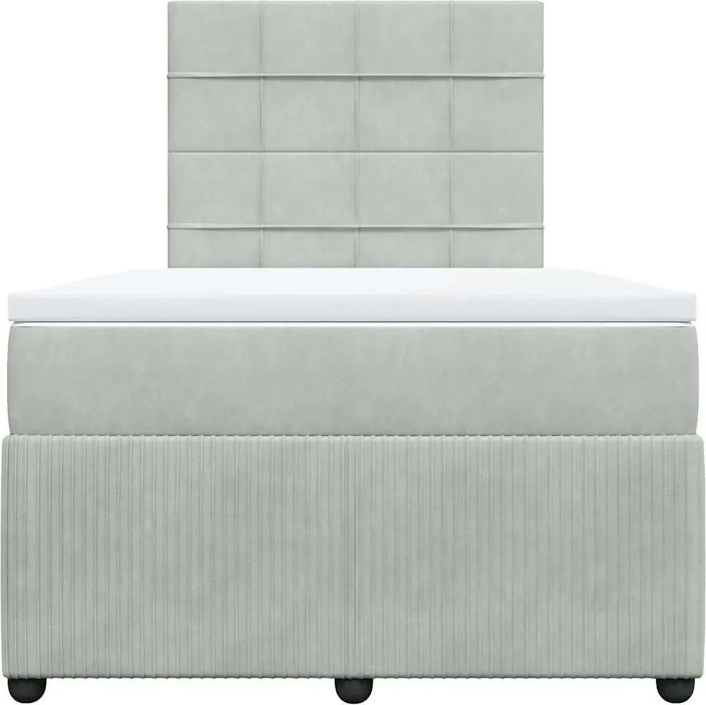 Box spring postel s matrací světle šedá 120x190 cm samet 3294586