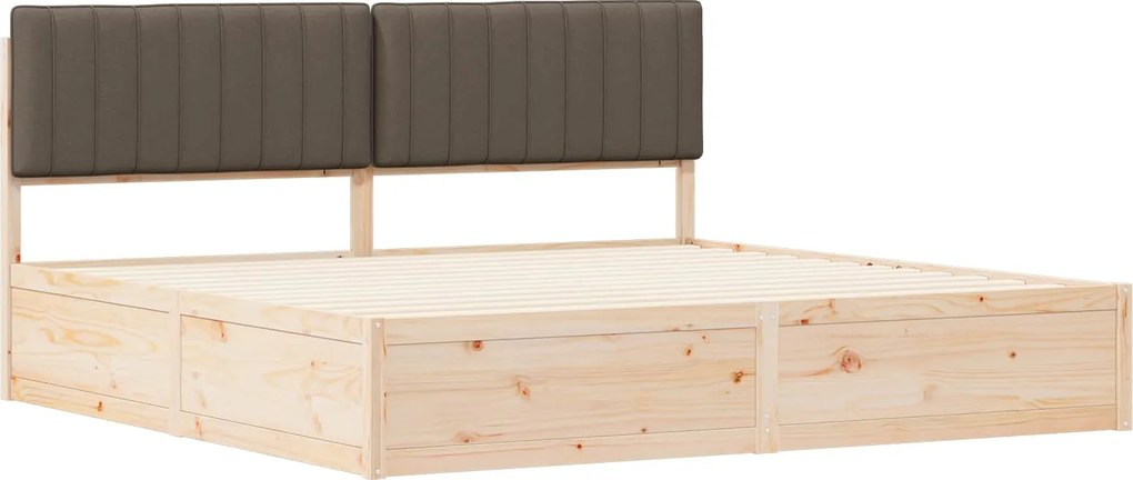 Rám postele s čalouněným čelem s čelo Taupe 200 x 200 cm 3398212