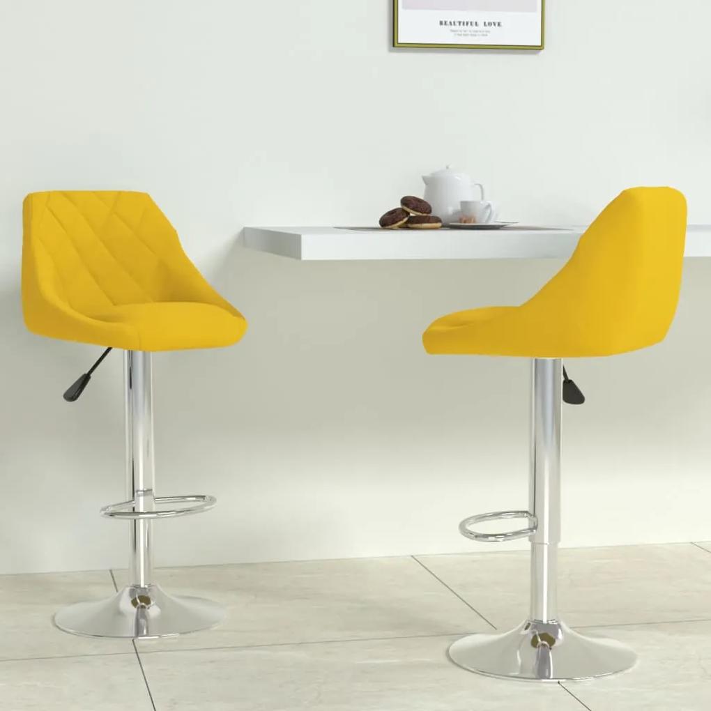 Barové židle 2 ks hořčicově žluté samet - Default Title