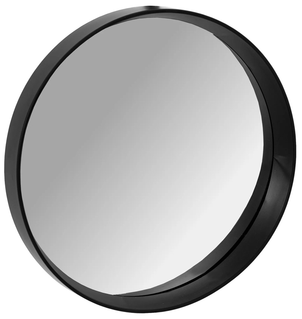 MAXMAX Kulaté zrcadlo LOFT 50 cm - s vystouplým černým rámem