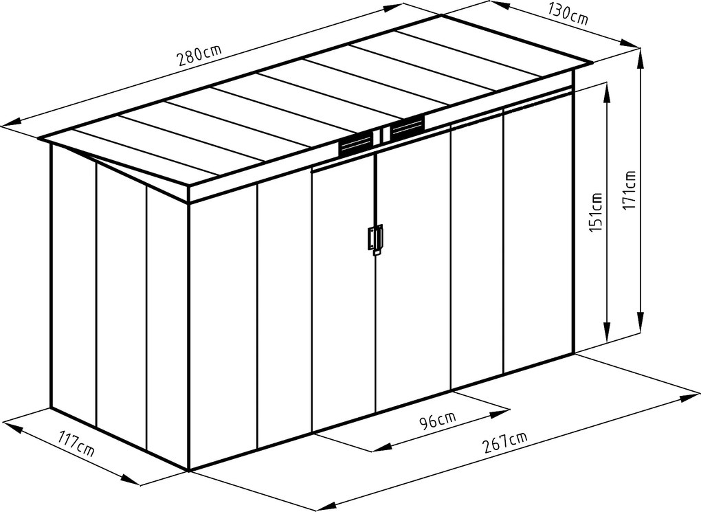 LANIT PLAST, s.r.o. plechový domek LANITPLAST HALLE 94 ANTRACIT LG4024