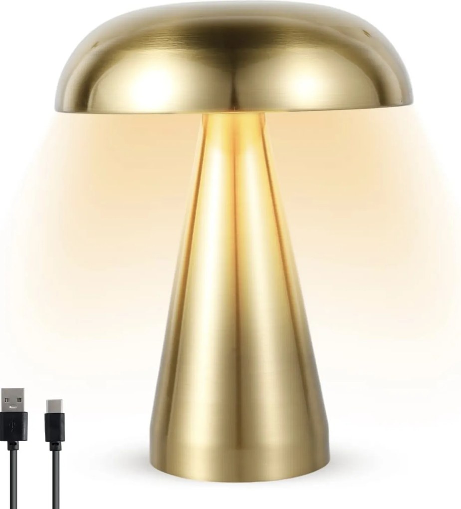 Stolní lampa Golden Dome Mini Led, Usb, stmívatelná, 3 barvy světla