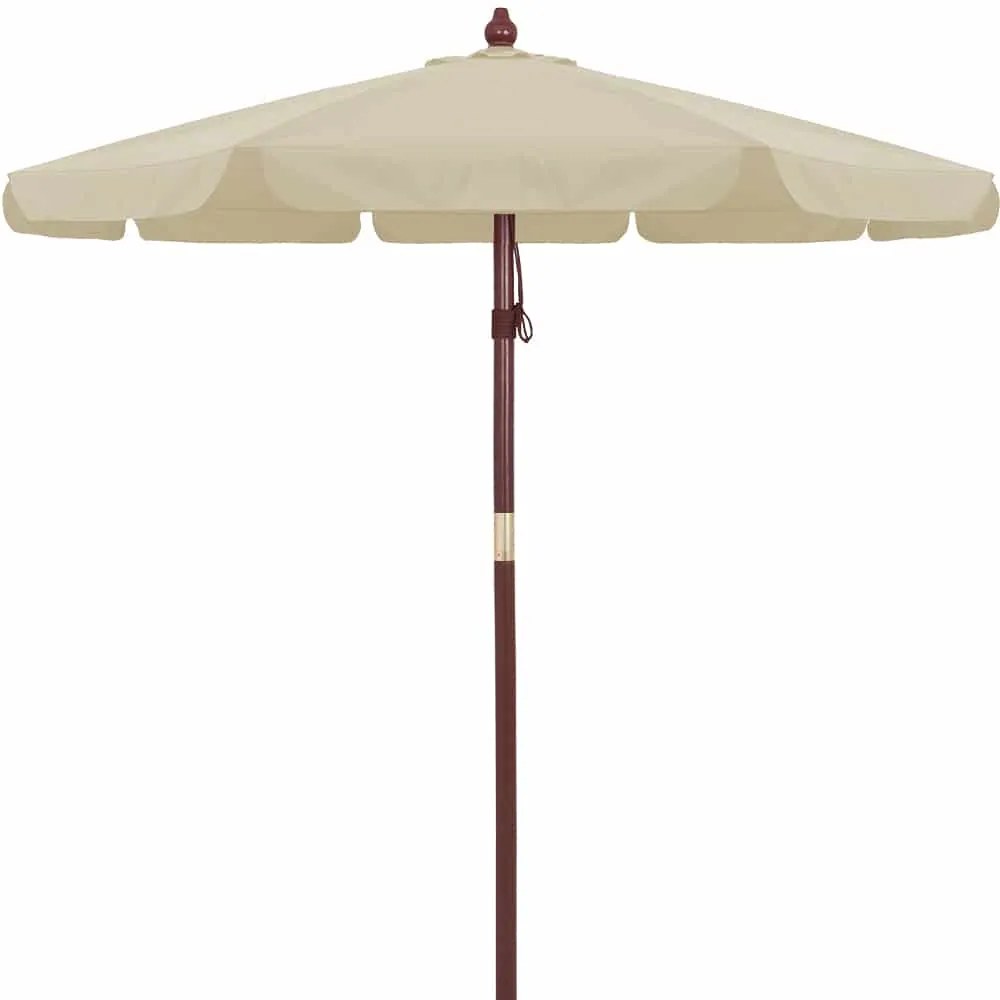 Dřevěný slunečník béžový Ø330cm UV ochrana 50+ 104074