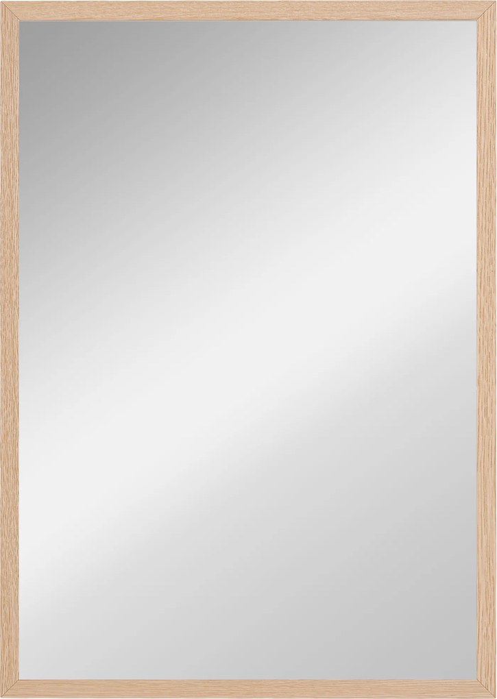HOMCOM Nástěnné zrcadlo 50 x 70 cm Dekorativní zrcadlo se 4 háčky, obdélníkové zrcadlo do ložnice, koupelny