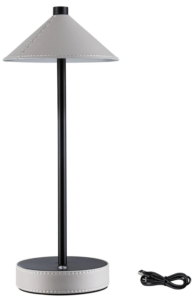 Paulmann 71176 Pellini, béžová stolní lampička na baterii, 2W LED 3000-6500K, výška 37cm