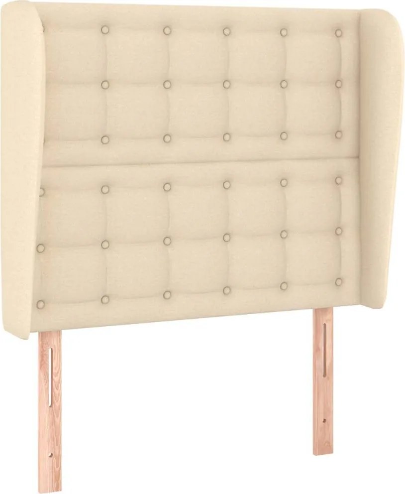 Čelo postele typu ušák krémové 103x23x118/128 cm textil 3118385