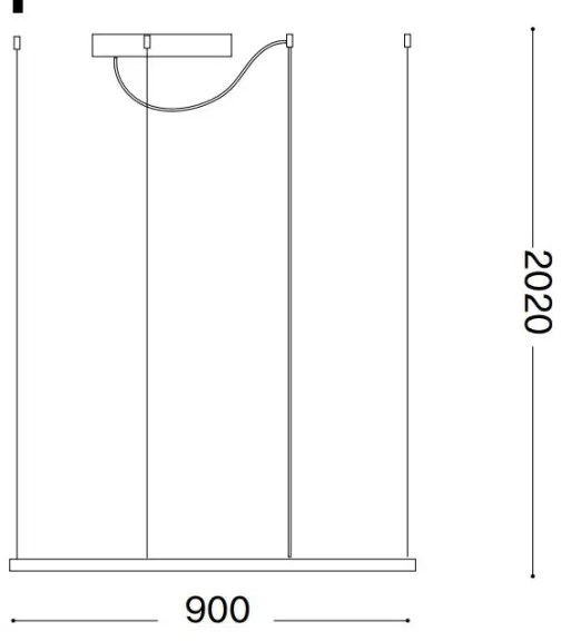 Ideal Lux - LED Lustr na lanku ORACLE SLIM LED/53W/230V 3000K 90x90 cm bílá