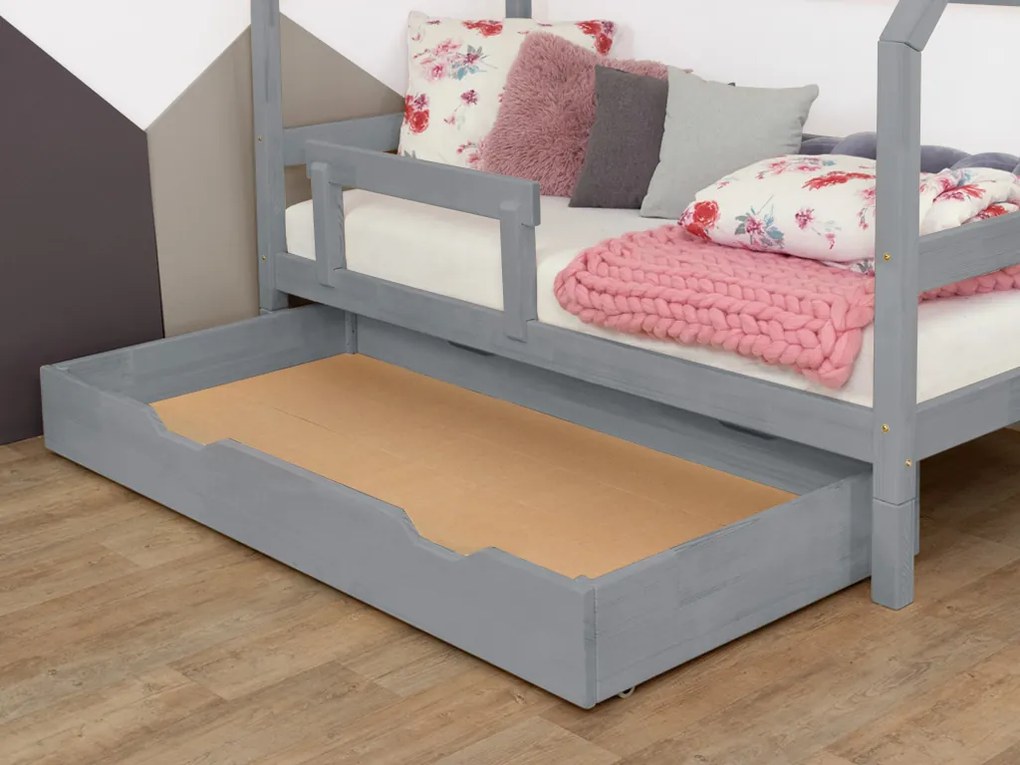 Benlemi Šuplík pod postel BUDDY Barva postele: tmavě šedá, Rozměr šuplíku: 120cm x 180cm (pro postel 120cm x 200cm), Varianta šuplíku pod postel: s roštem