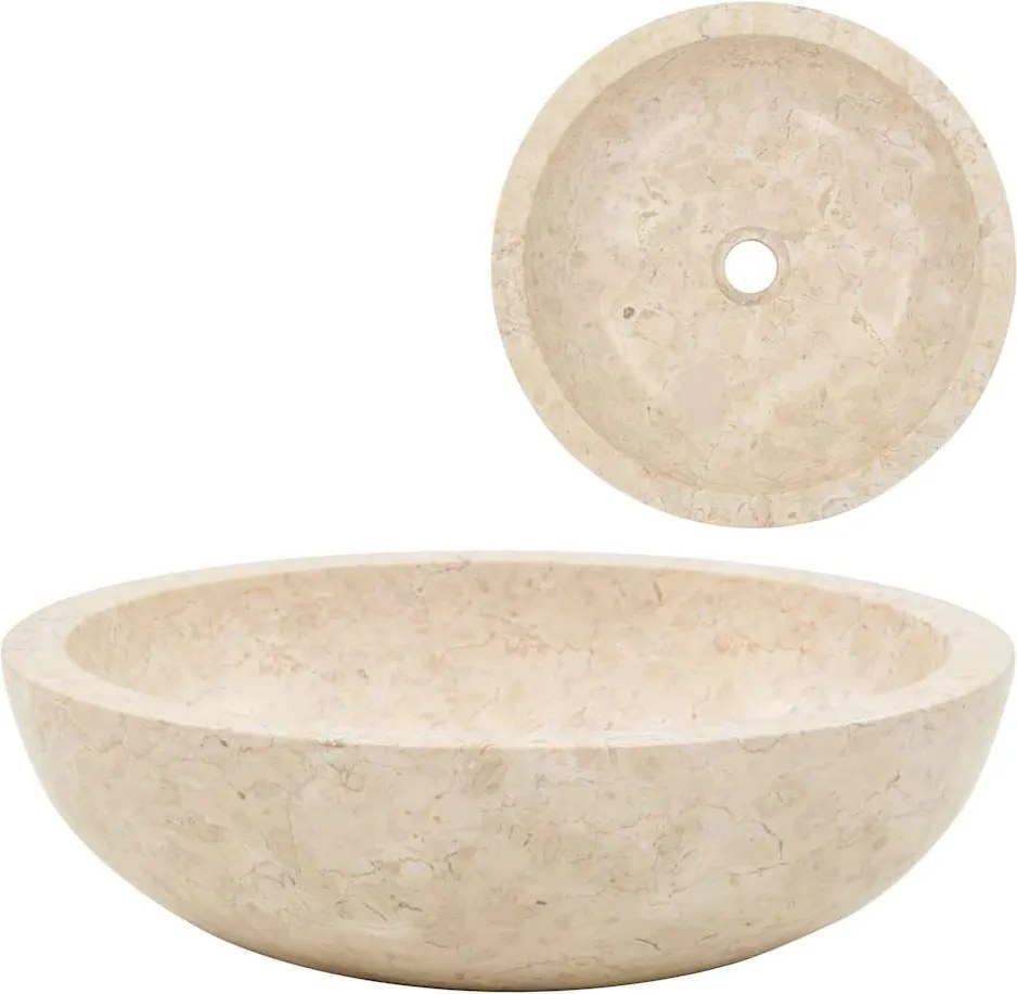 Umyvadlo 40 x 12 cm mramor krémové 142775