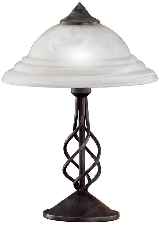 Fisher-Honsel 56501 Siena, stolní lampa, 1x40W E27, antická hnědá/alabastr, 45cm