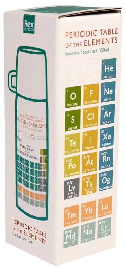 Krémová dětská termoska 350 ml Periodic Table – Rex London