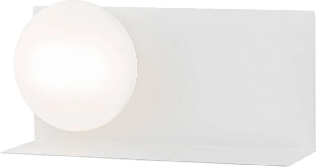 LED nástěnné světlo Clark, skleněná koule, bílé