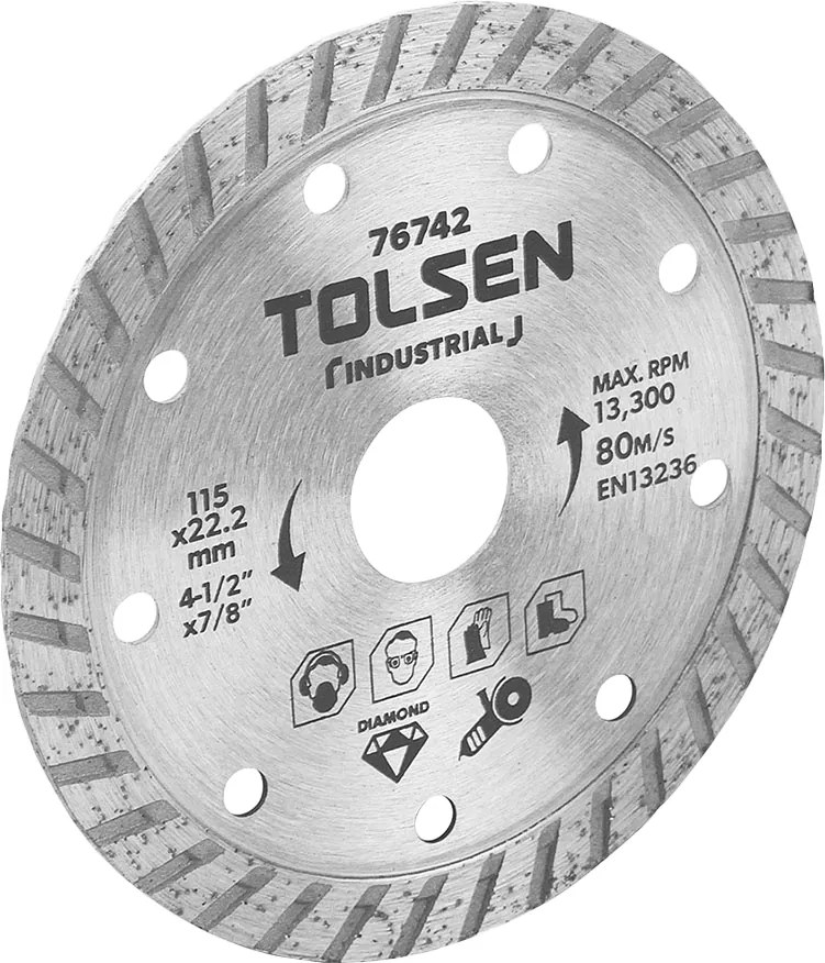 TOLSEN Diamantový řezný kotouč turbo 115 mm 76742