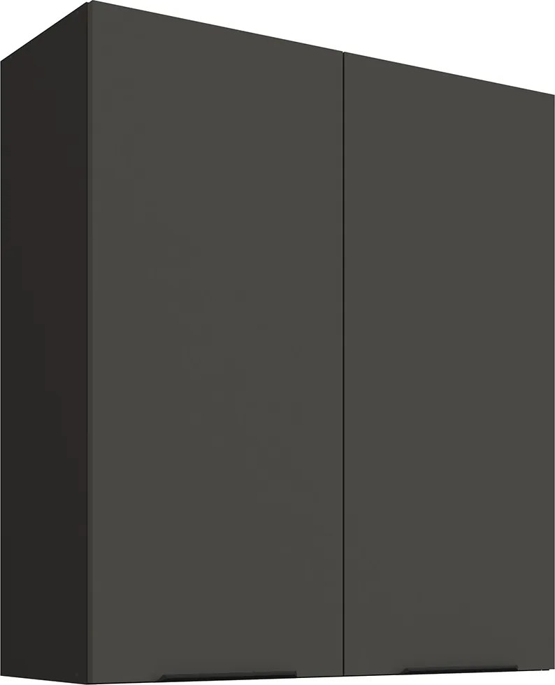 ARIA pe | horní skříňka 80 G-90 2F policová | 80 cm | VYSOKÁ | ANTI FINGERPRINT povrch | černá/šedá grafit