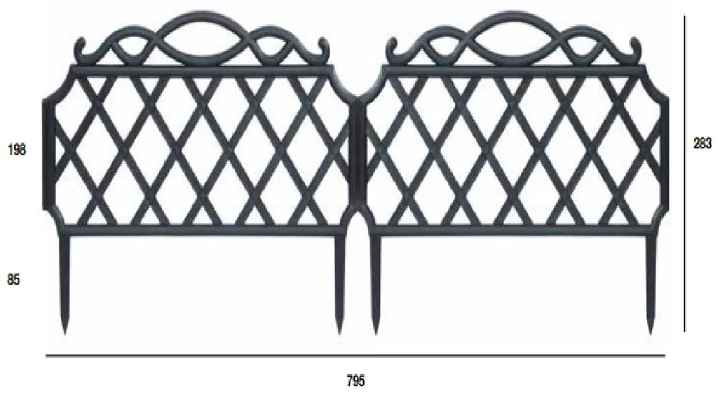 ARTPLAST BR02AN Okrasný plot BORDURA GRECA 795x298mm - šedá